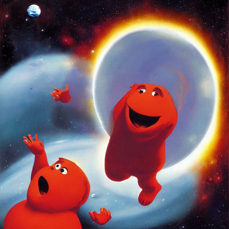 Lexica - The kool-aid man in space, by John Harris, concept art