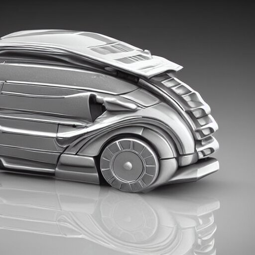 sci-fi car dynamic organic forms structure car and wall structur ...