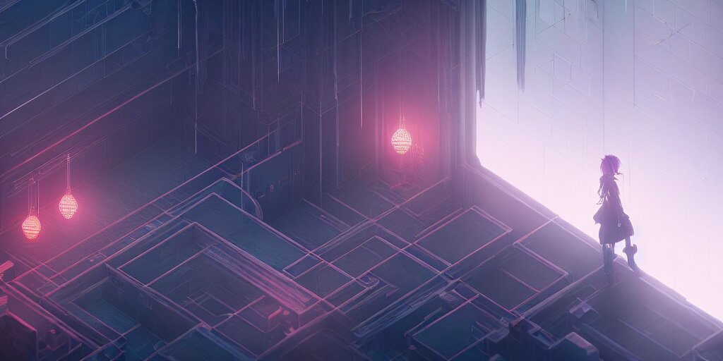 Lexica - Isometric room of a room filled with beautiful! code vein in ...