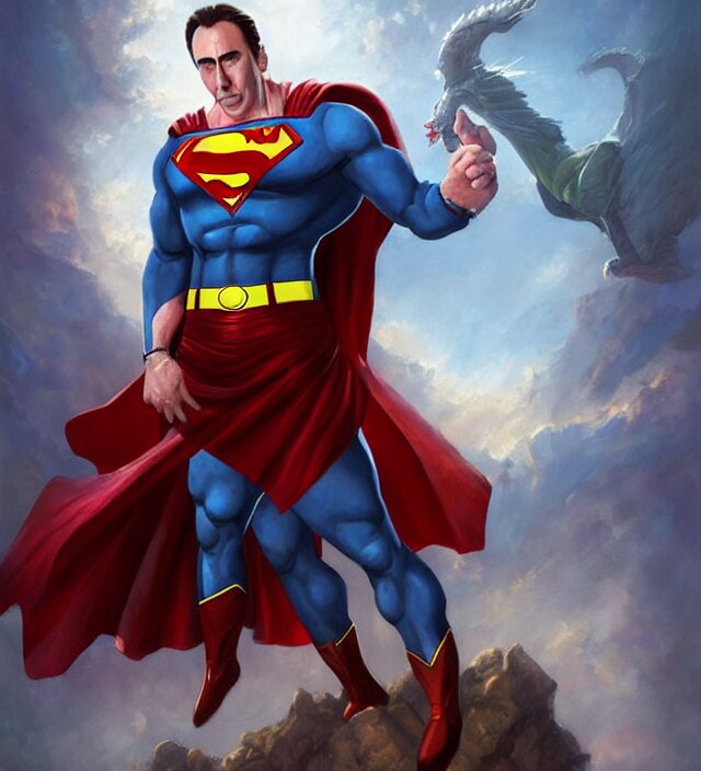 Lexica - Nick cage as superman, dnd character art portrait, matte ...