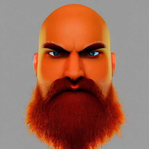 Lexica - Portrait of a bald man with a big orange beard, video game concept, character, digital ...