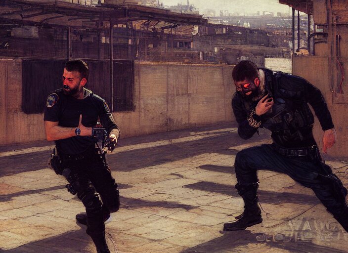 Lexica - Greg evades sgt Nash. Cyberpunk hacker escaping menacing ...