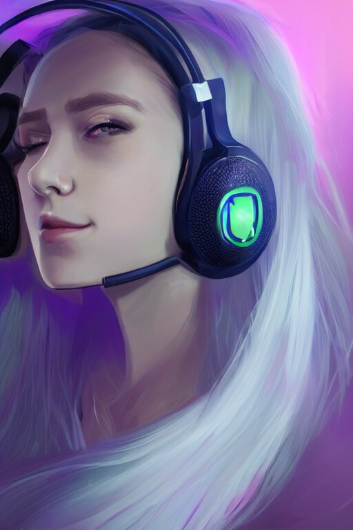 Lexica - Gorgeous gamer girl with blonde hair and dark eyes playing on ...