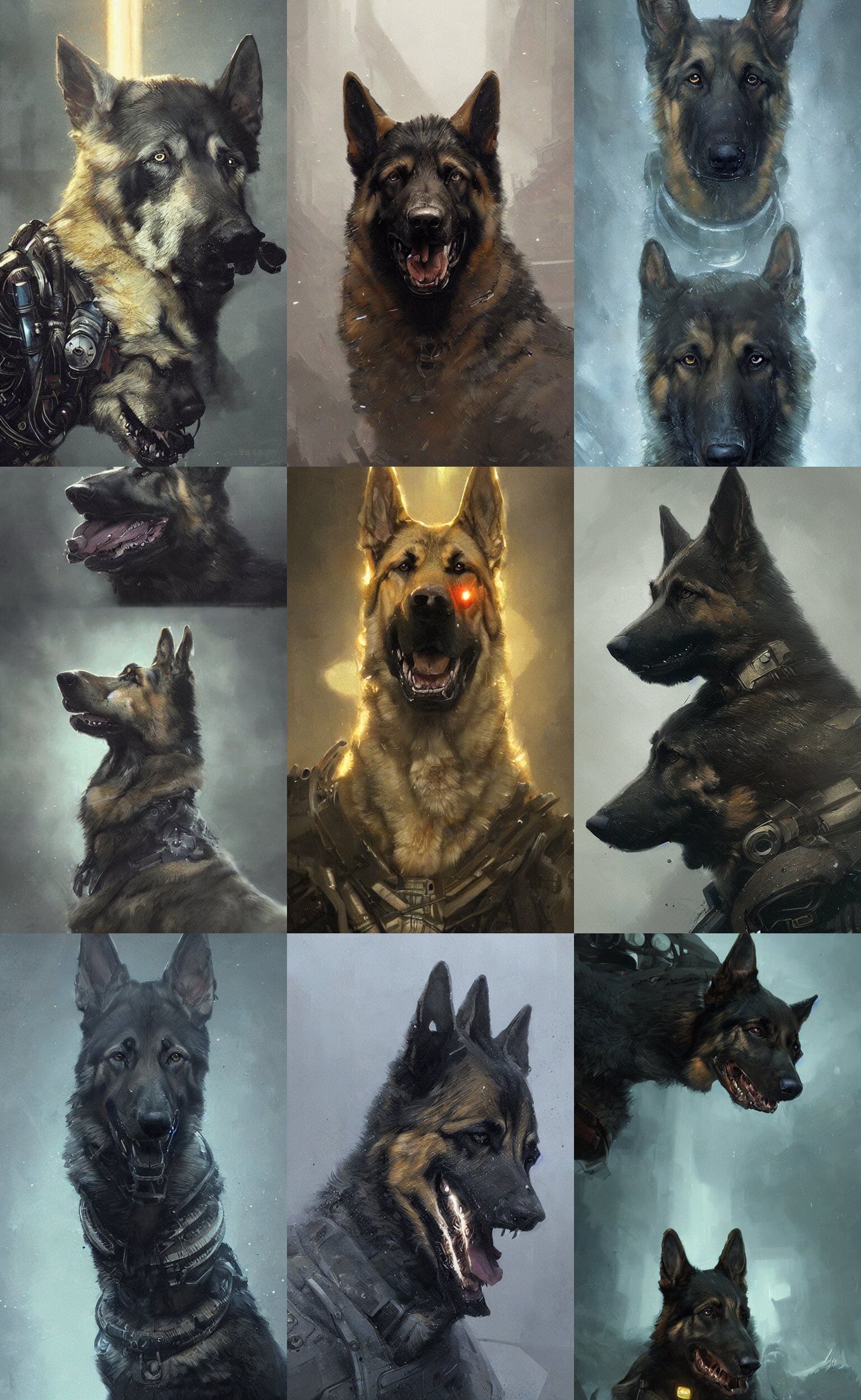 Lexica - A cybernetic german shepherd, concept art, detailed face ...