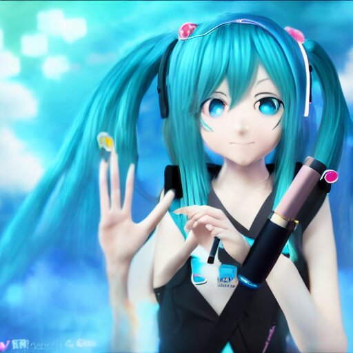 Lexica - Hatsune miku smoking a vape pen in her right hand and holding ...