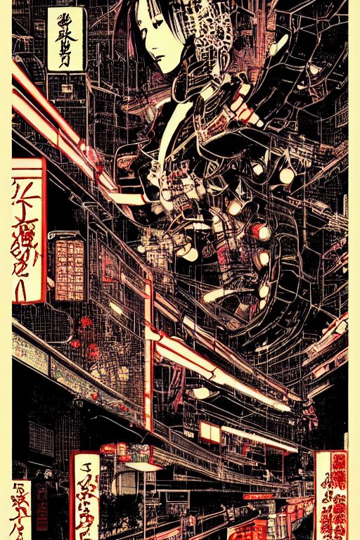 Lexica - Futuristic japanese cyberpunk bladerunner silk screen by ...
