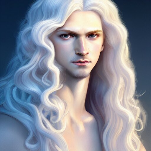 Lexica - Lucius the pale blond androgynous god of the sun, highly ...