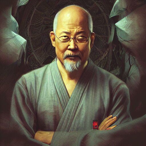 Lexica - Mr miyagi, portrait, intricate, detailed, volumetric lighting ...