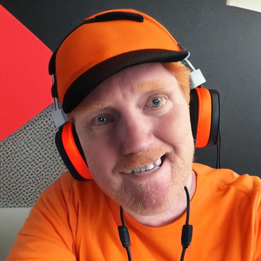 Lexica - Middle aged streamer on twitch with black hat, stubble, ginger ...