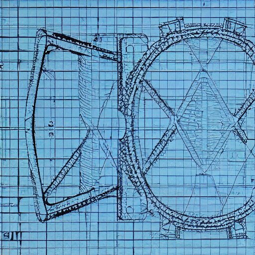 Lexica - Impossible object, engineering drawing on blueprint paper