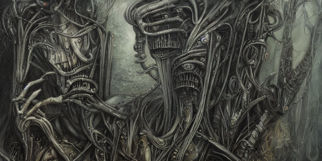 Lexica - A foggy highly detailed oil painting of a aetherpunk god by h ...