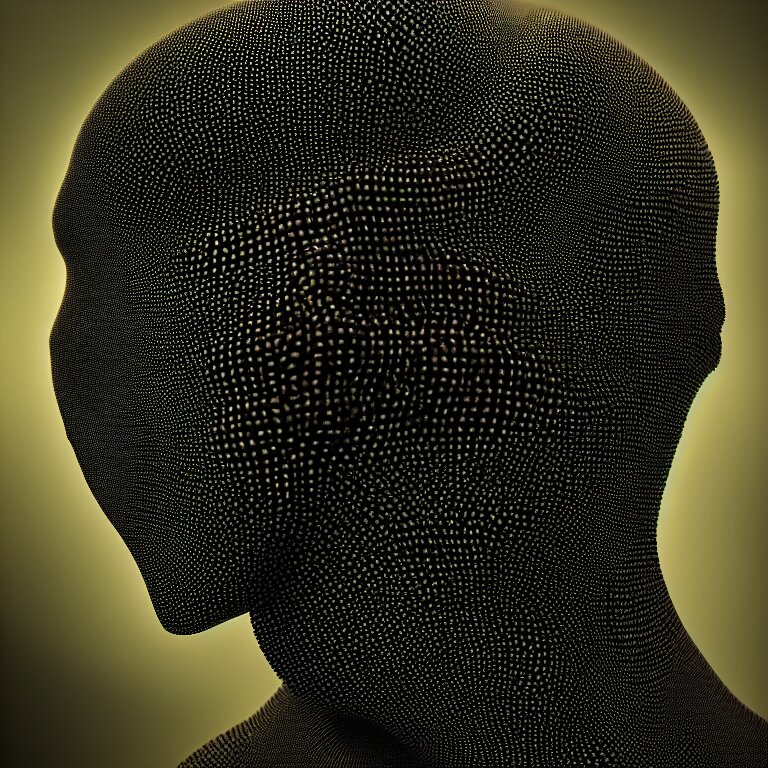Lexica - Portrait of beautiful man wearing black ribbed trypophobia ...