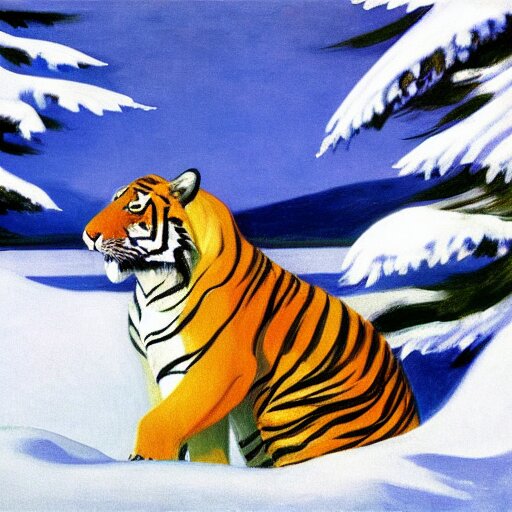 Lexica - Tiger in snow by Edward hopper