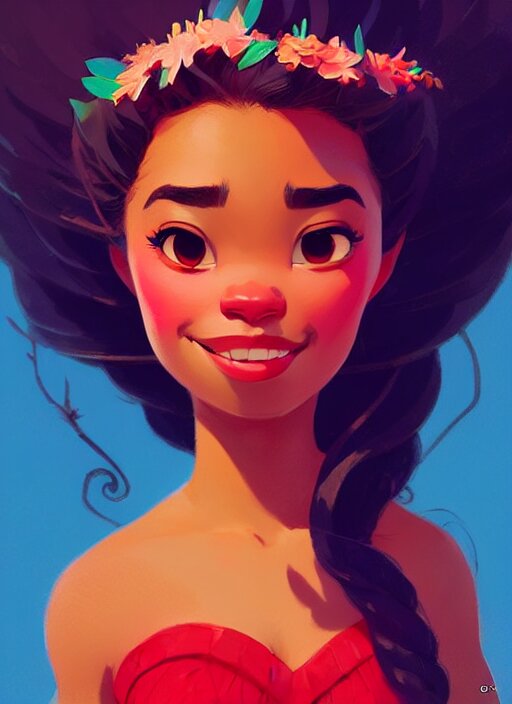 Lexica - Dream highly detailed portrait of disney's princess moana ...