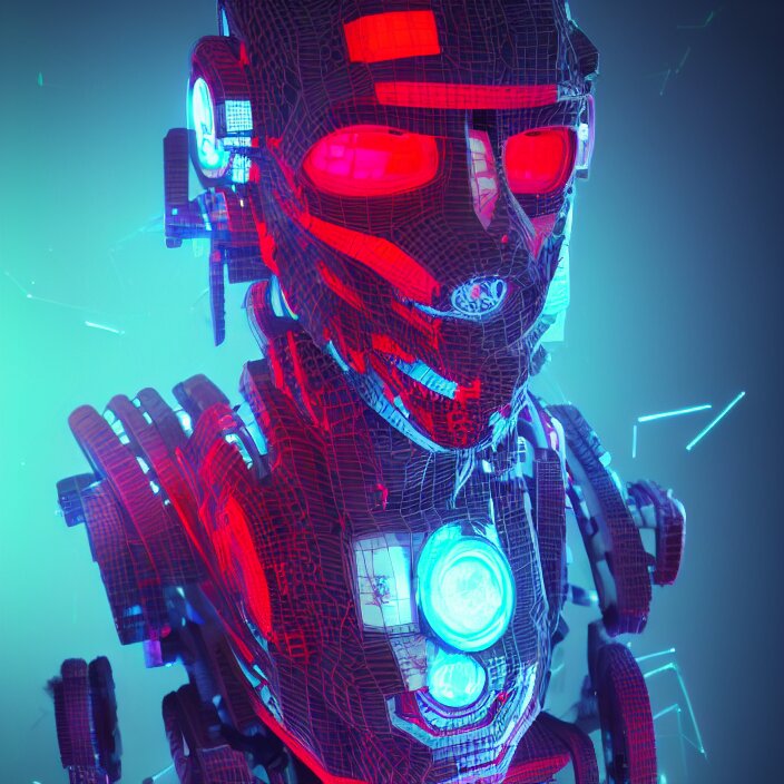Lexica - Cyber punk, oni mask, 3 d render beeple, portrait, japanese ...