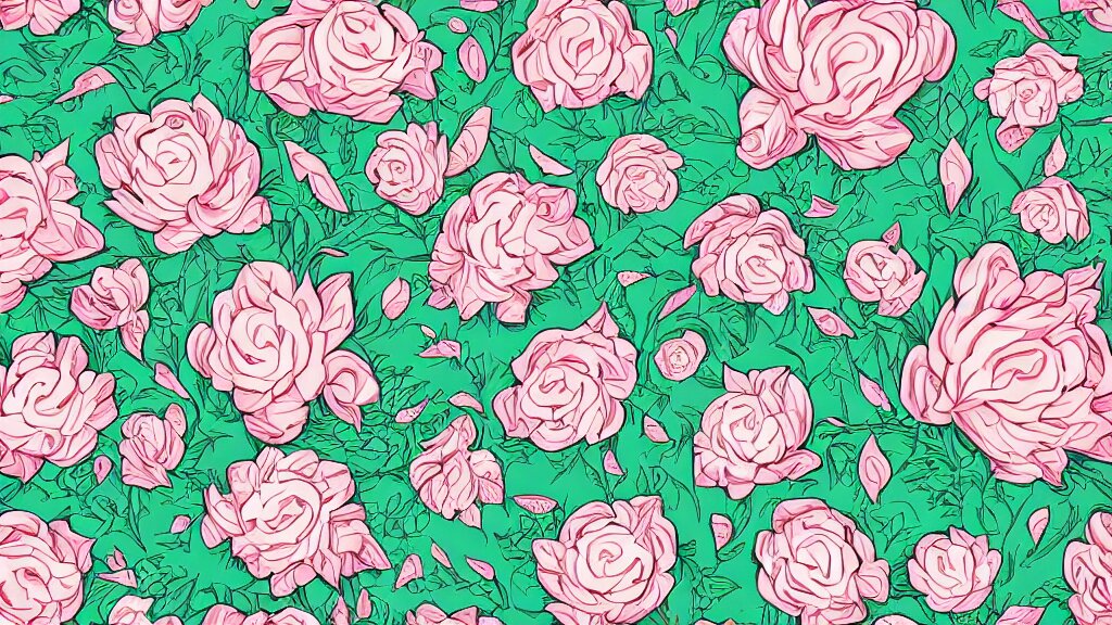 Lexica - A seamless gigantic flower demon pattern, horror, pastel ...