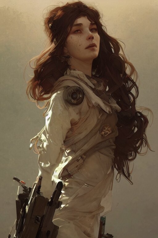 Lexica - A full portrait of a beautiful post apocalyptic offworld medic ...
