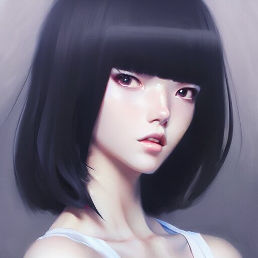 Lexica - Elegant girl in urban outfit, cute fine face, digital painting ...