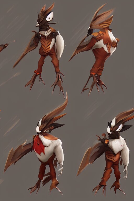 Lexica - Trendy Anthropomorphic bird, MOBA character concept art by ...
