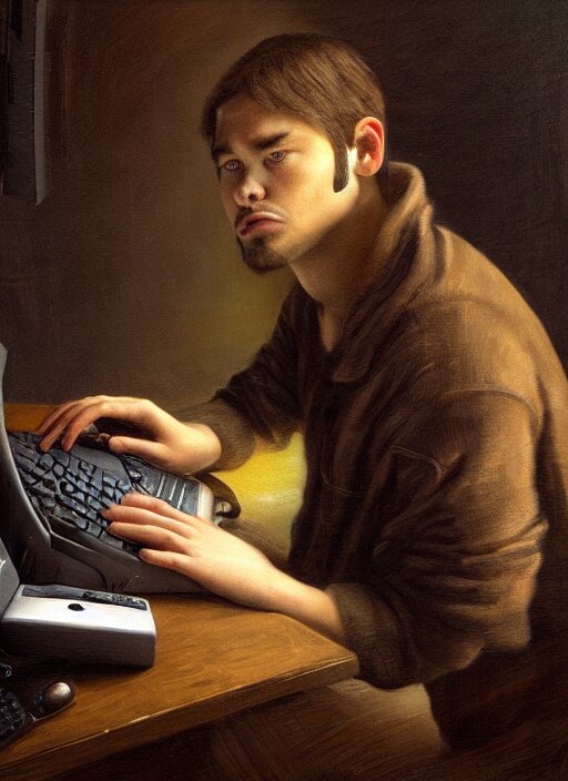 Lexica - Insanely detailed chiaroscuro image of a exhausted - looking ...