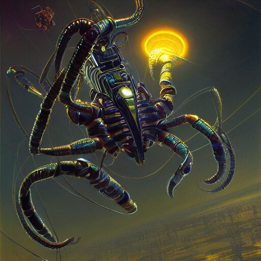 Lexica - Cinematic portrait of psychedelic robotic scorpion, exotic ...