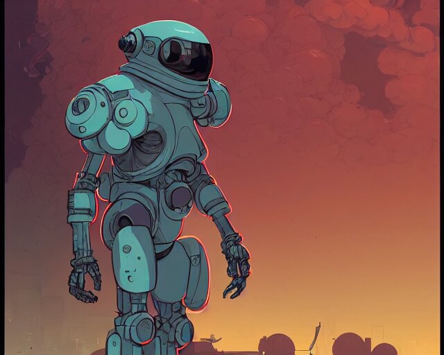 Lexica - A study of cell shaded cartoon of a monk in a mech suit ...