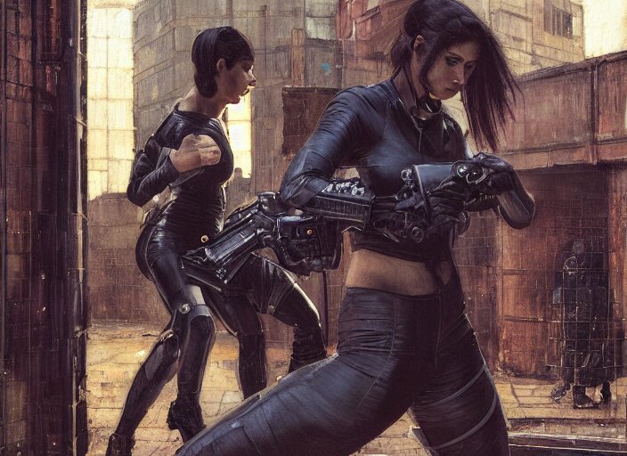 Lexica - Maria evades sgt Nash. Cyberpunk hacker in jumpsuit escaping ...