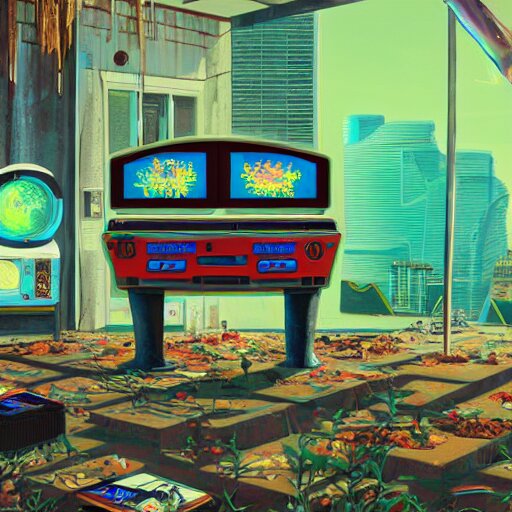 Lexica - A painting of an abandoned video game system, vaporwave arcade ...