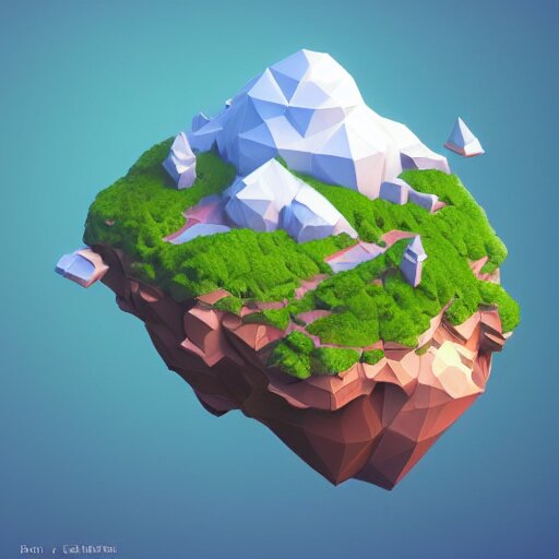 Lexica - Floating island in the sky, low poly, isometric art, 3d art ...