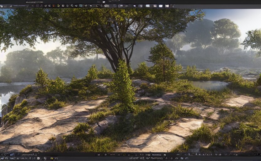 beautiful landscape, Unreal Engine 5, RTX, AAA Game, Detailed 3D ...