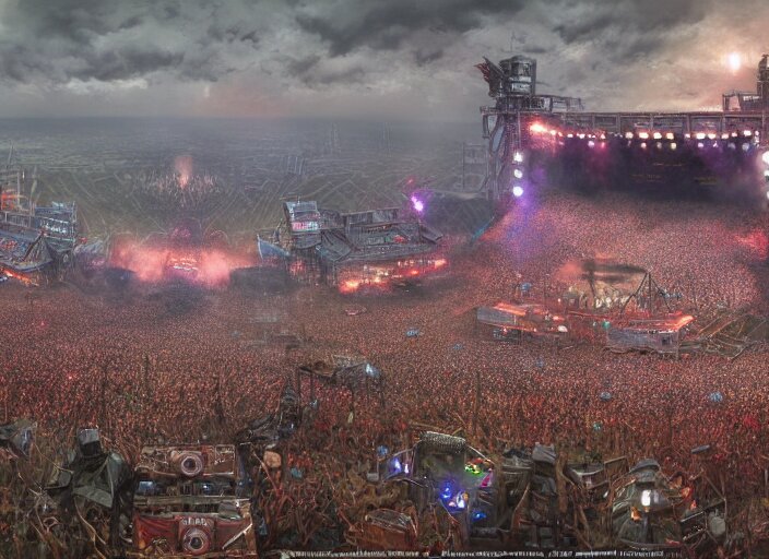 Lexica - Ultra realistic, wide angle view of the mainstage of defqon 1 ...