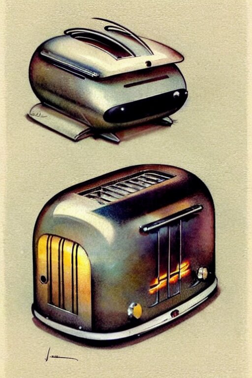 Lexica - ( ( ( ( ( 1 9 5 0 s retro future art deco toaster design ...