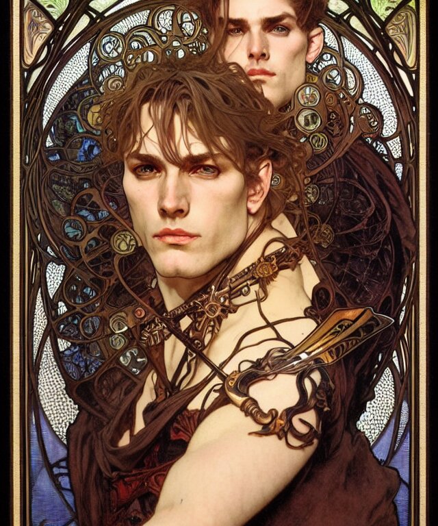 Lexica - Realistic detailed face portrait of a handsome male wizard in ...