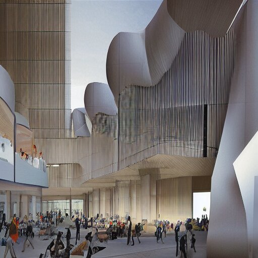 Lexica - Section plan of cultural centre designed by OMA, big foyer ...