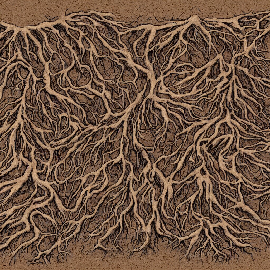 Lexica - A digital topdown painting of nightmare horror mud with bricks ...