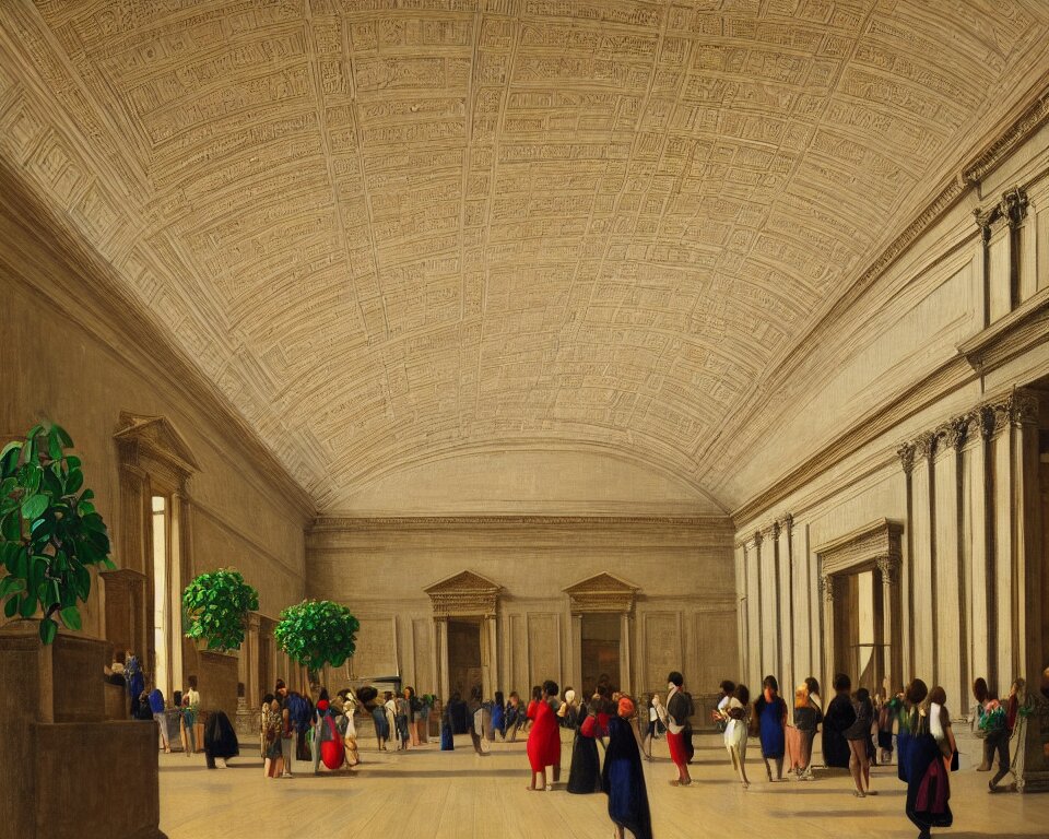 Lexica - An achingly beautiful print of the interior of the Louvre with ...
