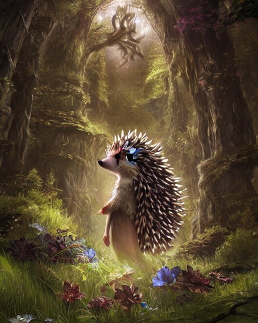 Lexica - Hedgehog druid, portrait, gaia, nature, fairy, forest ...