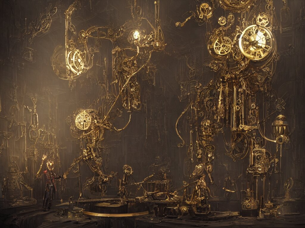 Lexica - Concept art of a giant mechanical clockwork marionette made of ...