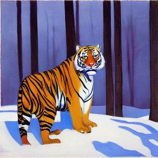 Lexica - Tiger in snow by Edward hopper