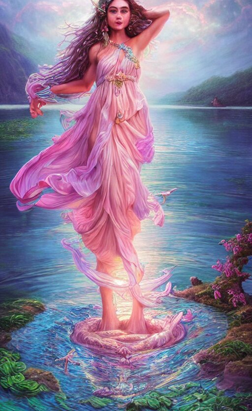 Lexica - The goddess of the lake, highly detailed, d & d, water ...