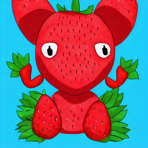 Lexica - Adorable strawberry creature trending on pixiv
