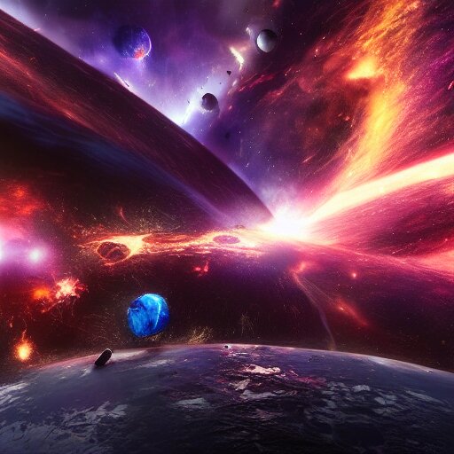 Lexica - The destruction of the universe, octane render, artstation