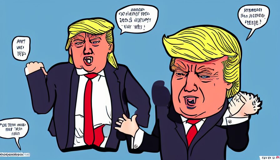 Lexica - Donald trump crying like a baby, political illustration, comic ...