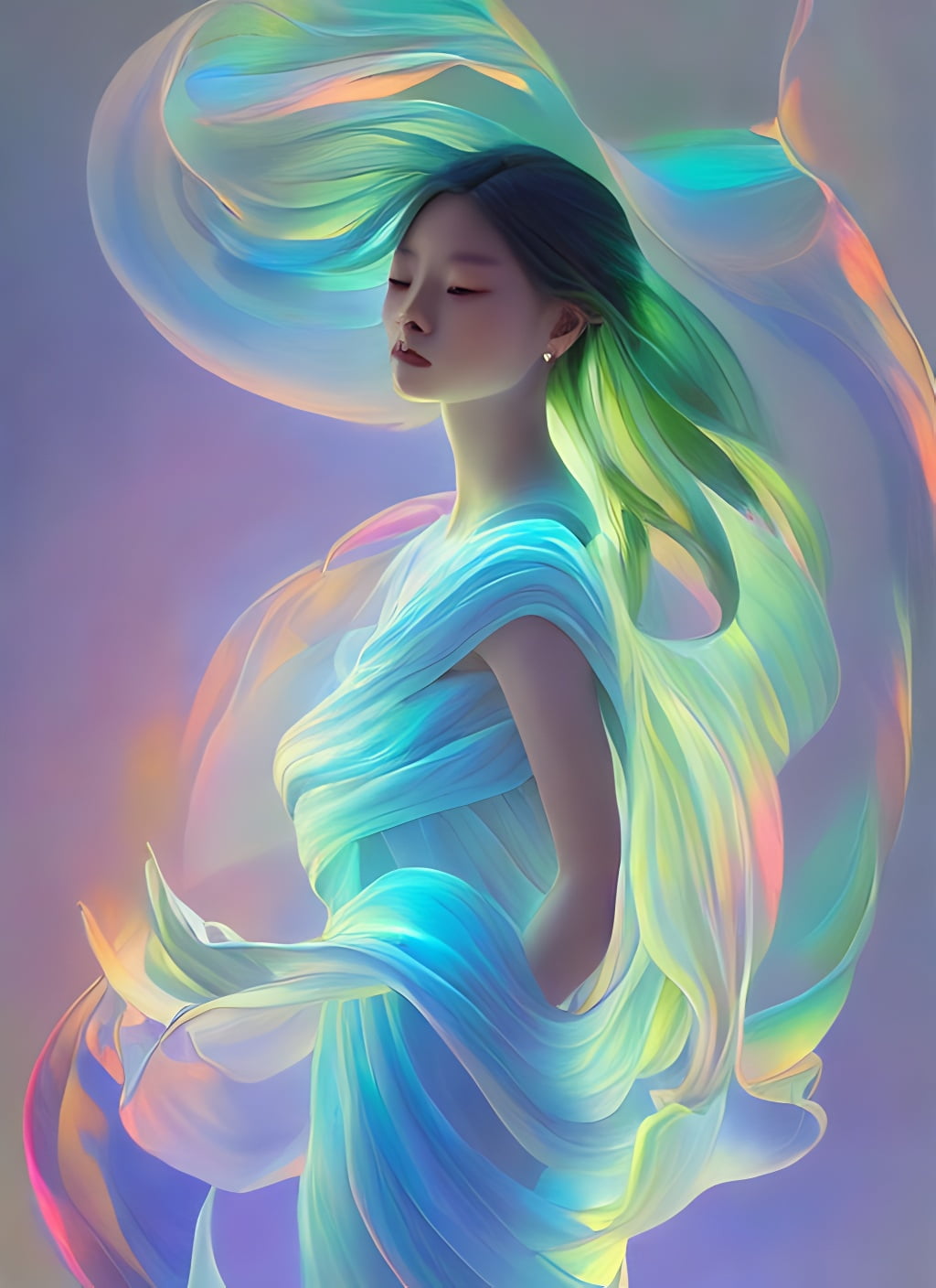 Lexica - Digital impressionism, wayne tsay, yanjun cheng, (james jean) scene of a goddess, pale ...