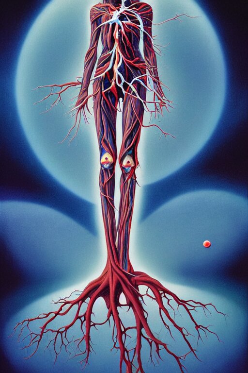 Lexica - A tall, fleshy, anatomical full body figure, with arteries as ...