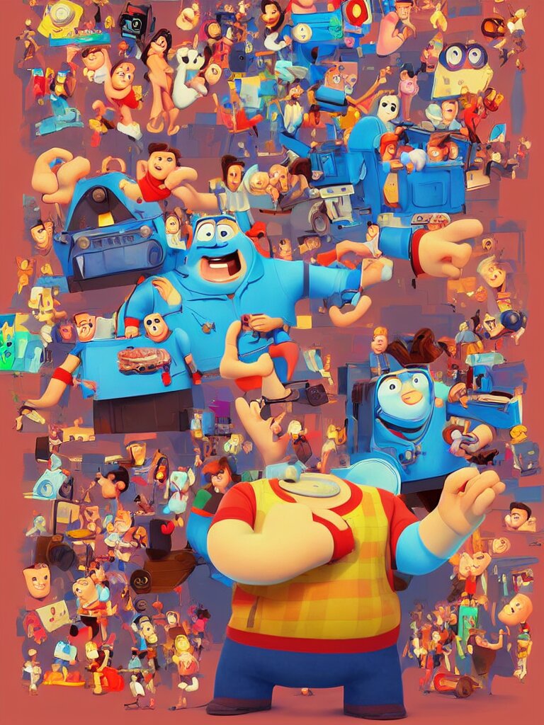 2d character concept of Dysney's Wreck It Ralph and Pixar's Wall ...