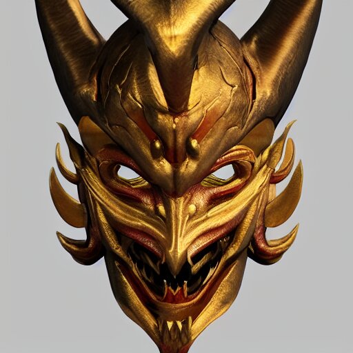 Lexica - Demon Mask with sharp horns, dynamic, particulate, intricate ...