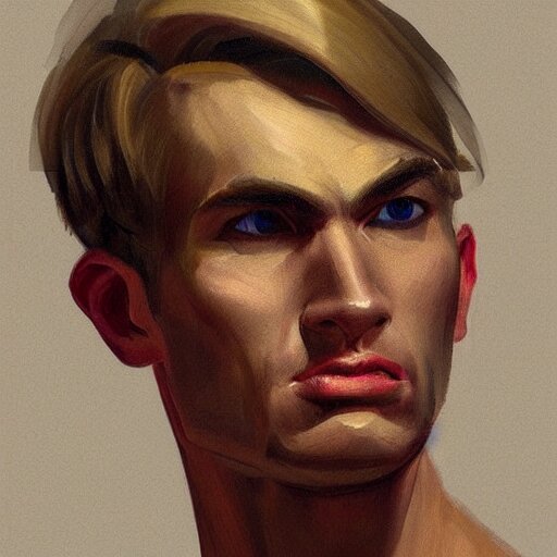 Lexica - A close up realistic portrait of a blonde man with chiseled ...