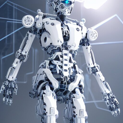 Lexica - White biomechanical mecha, symmetrical, rays of light. Style ...