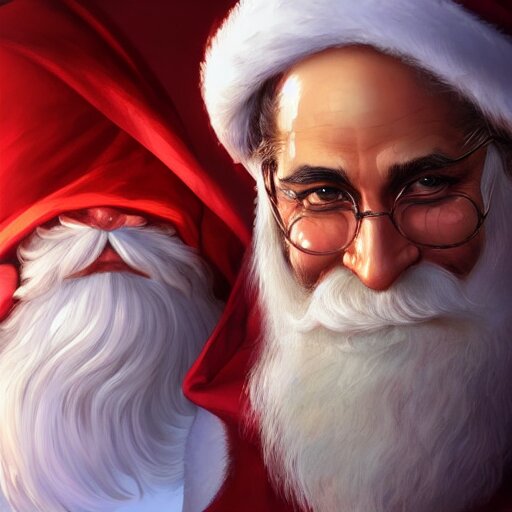 Lexica - Hanif Bali as Santa Claus, closeup, D&D, fantasy, intricate ...
